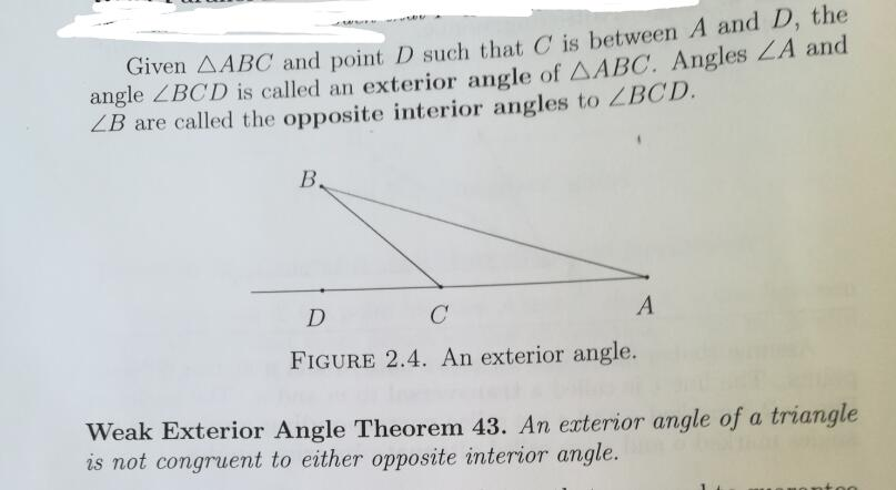 Solved Given AABC' and point D such that C is between A O | Chegg.com