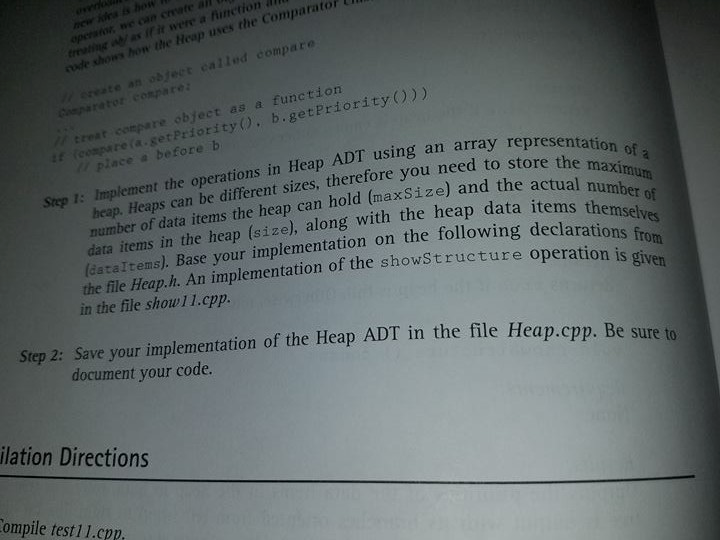 Solved Heap ADT Type. Each data item has heap Data items | Chegg.com