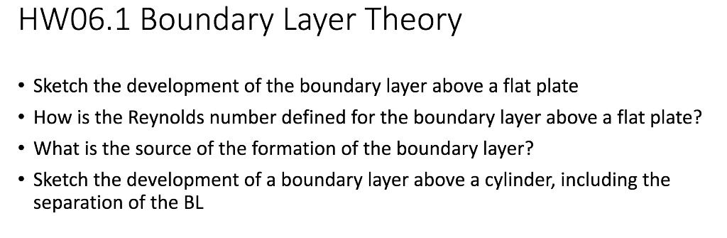 Solved HW06.1 Boundary Layer Theory . Sketch the development | Chegg.com