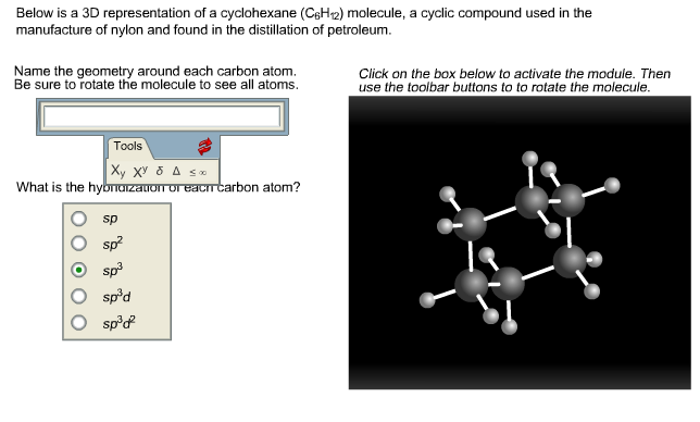 Solved Below is a 3D representation of a cyclohexane (CH2) | Chegg.com