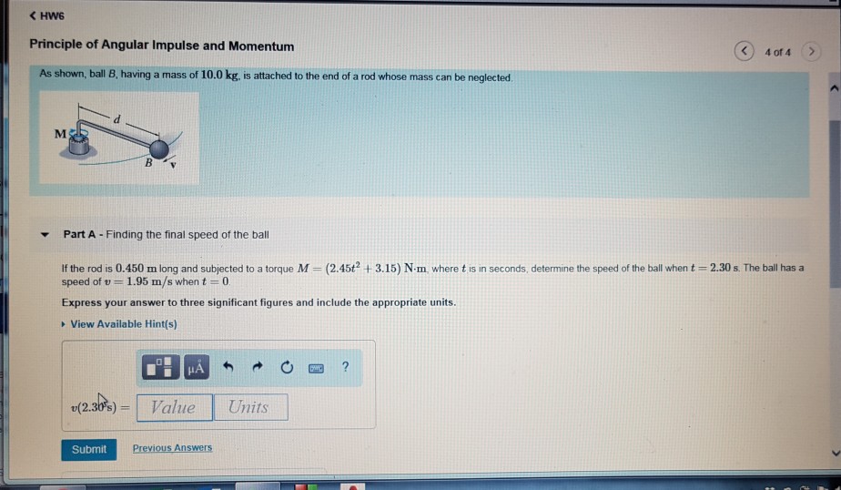Solved Principle of Angular Impulse and Momentum As shown, | Chegg.com