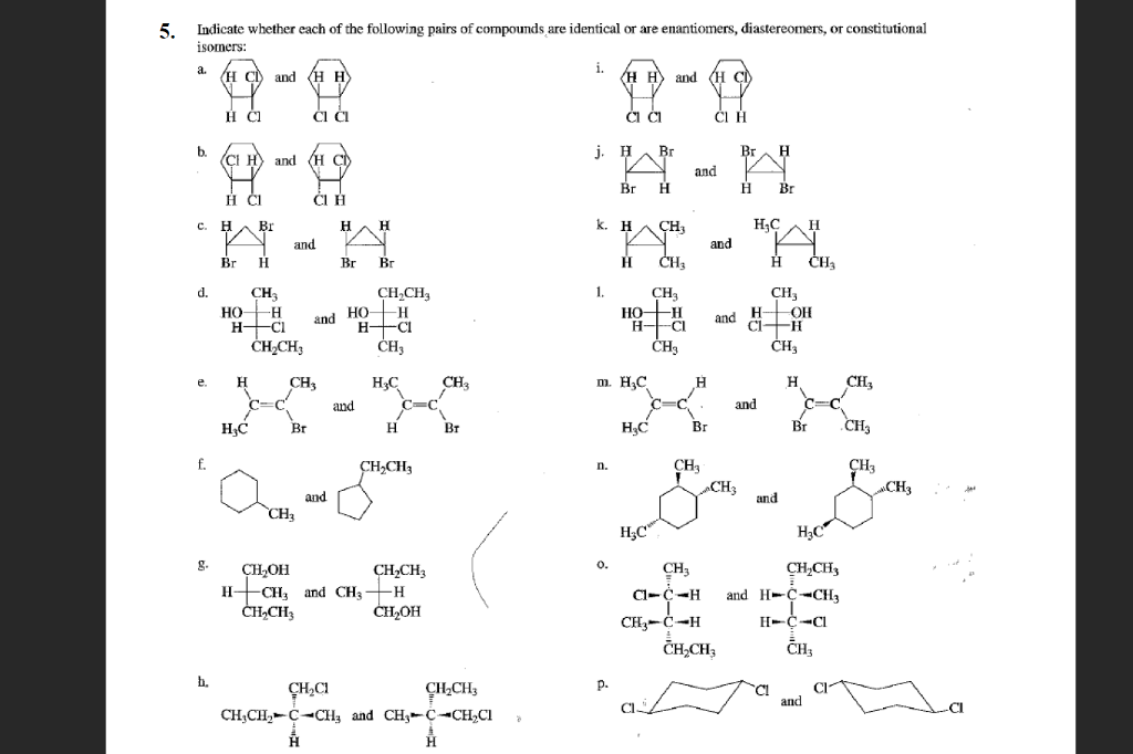 Solved Indicate whether each of the following pairs of | Chegg.com