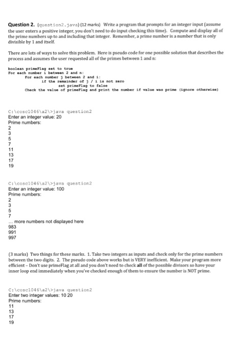 Solved Write A Program That Prompts For An Integer Input