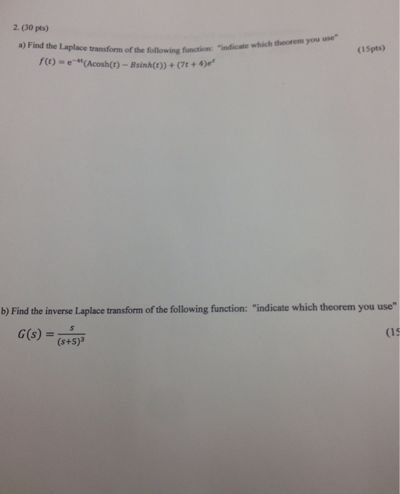 Solved Find the Laplace transform of the following function: | Chegg.com