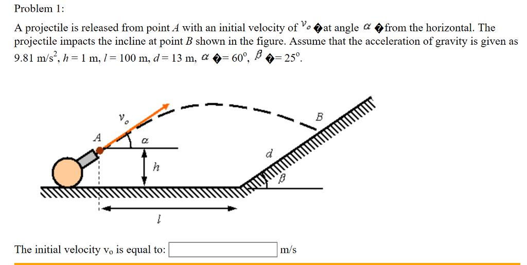 Solved Problem 1: A projectile is released from point.A with | Chegg.com