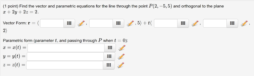 Solved Find the vector and parametric equations for the line | Chegg.com