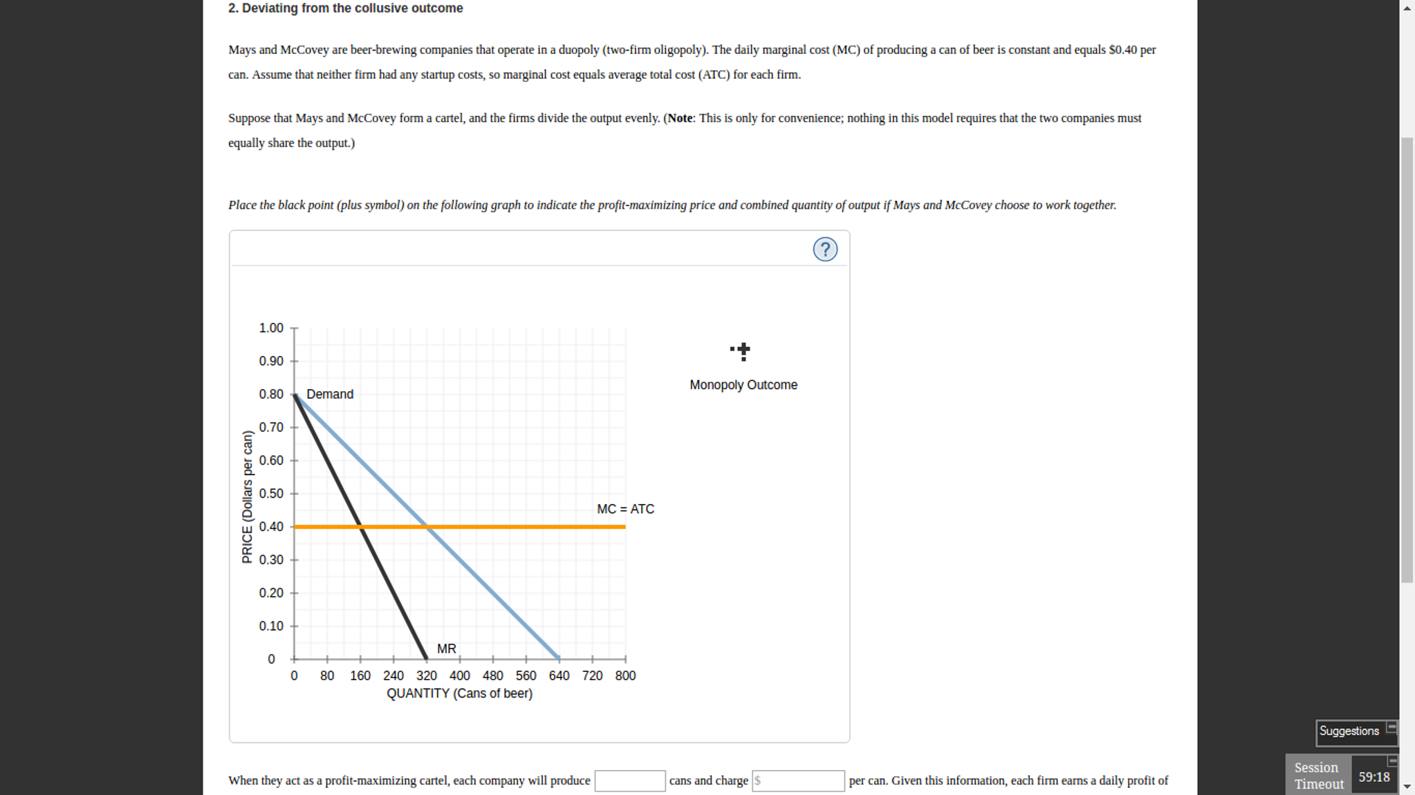 Solved Deviating from the collusive outcome Mays and | Chegg.com