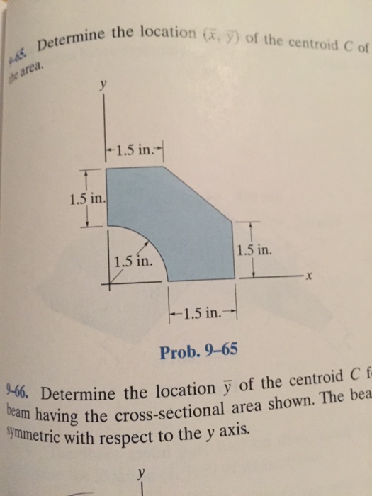 Solved Determine the location (xbar,ybar), of the centroid C | Chegg.com