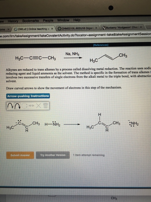 Solved Alkynes are reduced to trans alkenes by a process | Chegg.com