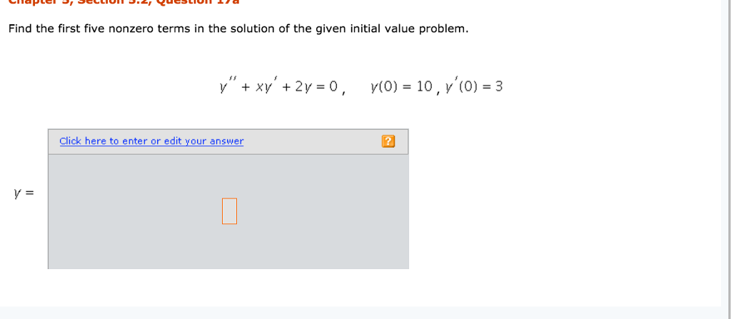 Solved Find the first five nonzero terms in the solution of | Chegg.com