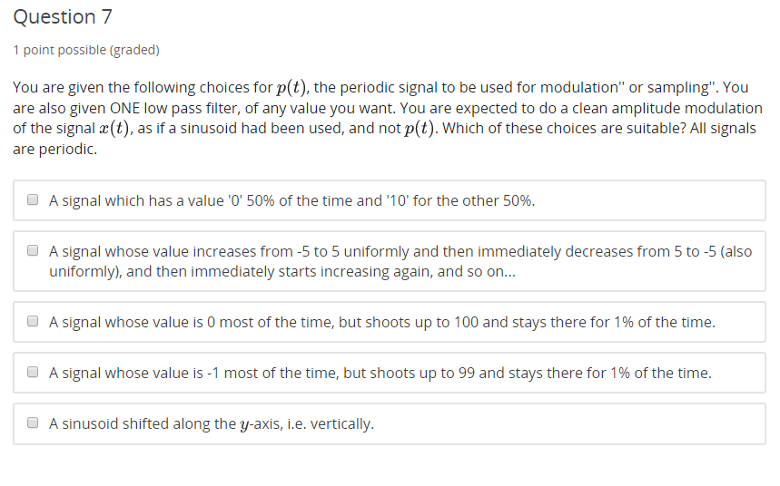 Solved Question 2 1 point possible (graded) We have seen | Chegg.com