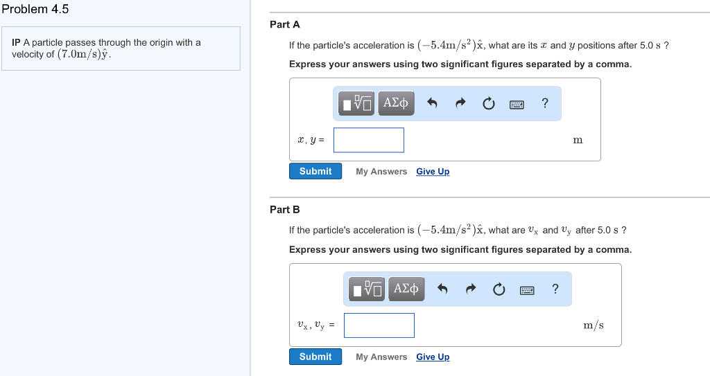 Solved IP A particle passes through the origin with a | Chegg.com