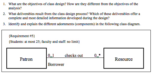 Solved What are the objectives of class design? How are they | Chegg.com