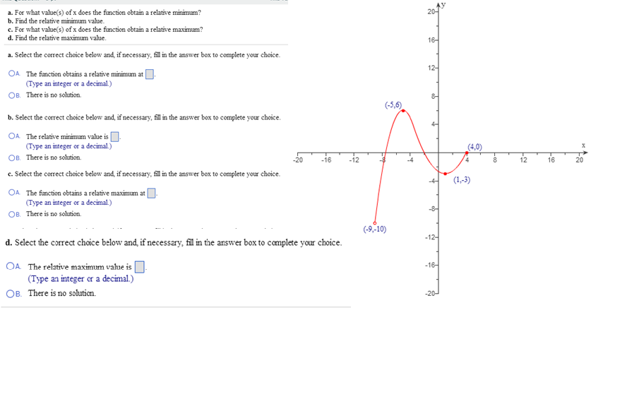 Solved For what value(s) of x does the function obtain a | Chegg.com