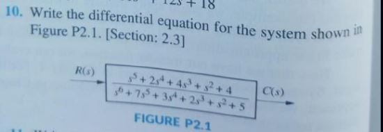Solved Write the differential equation for the system shown | Chegg.com