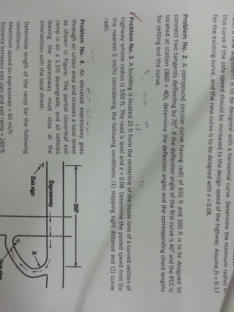 Solved A compound circular curve having radii of 650 ft | Chegg.com