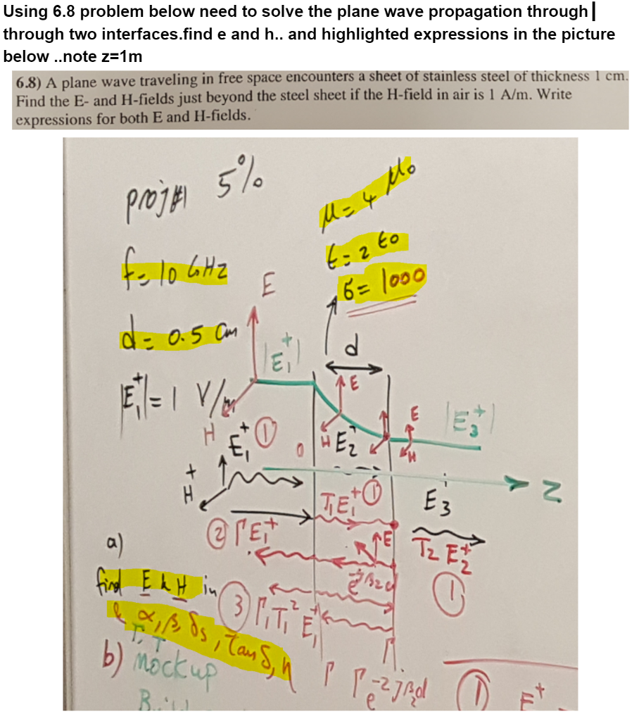 Solved Using 6.8 problem below need to solve the plane wave | Chegg.com