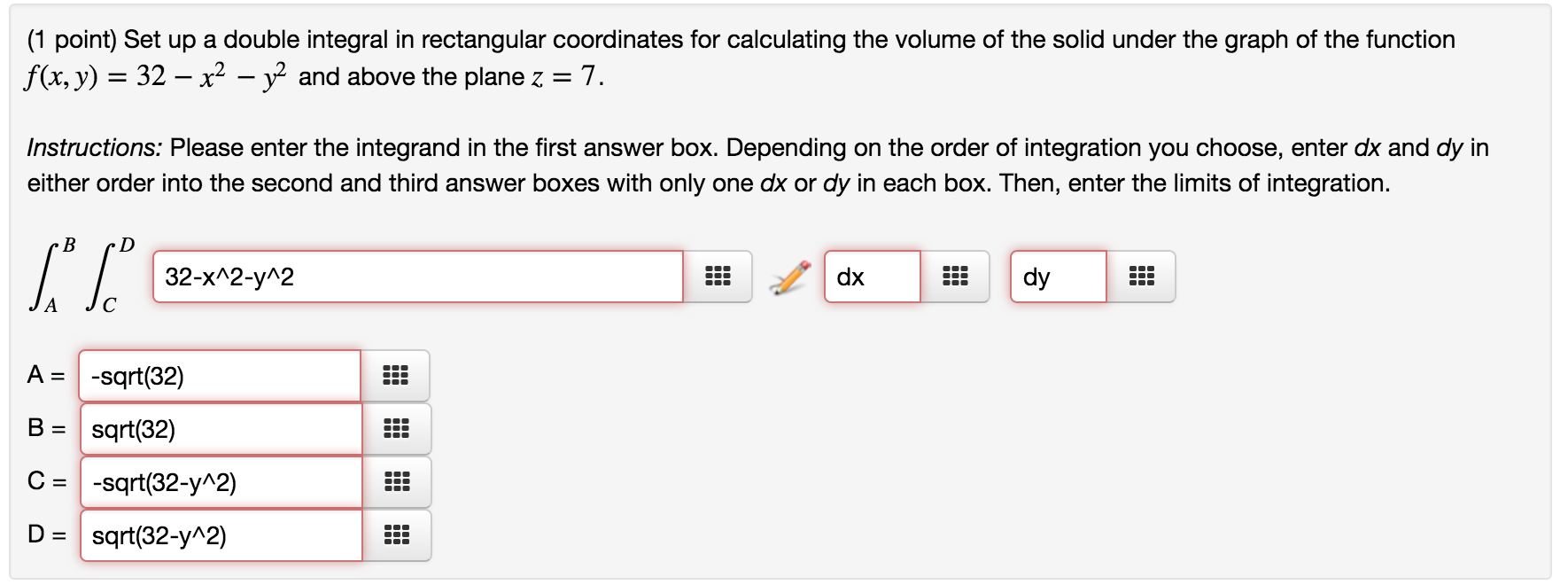 Solved Set up a double integral in rectangular coordinates | Chegg.com