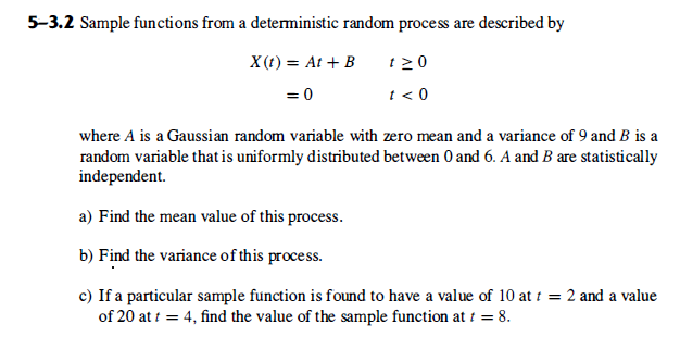Solved 5-3.2 Sample functions from a deterministic random | Chegg.com