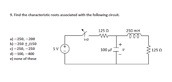 Solved 9. Find the characteristic roots associated with the | Chegg.com