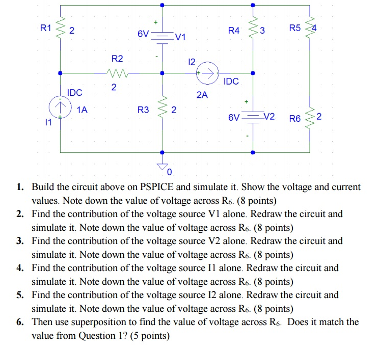 1. Build the circuit above on PSPICE and simulate it. | Chegg.com