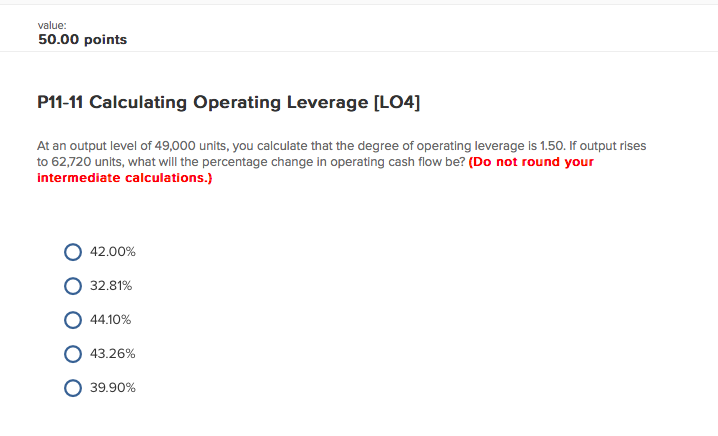 Solved value: 0.00 points P11-11 Calculating Operating | Chegg.com