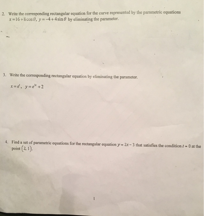 Solved Write the corresponding rectangular equation for the | Chegg.com