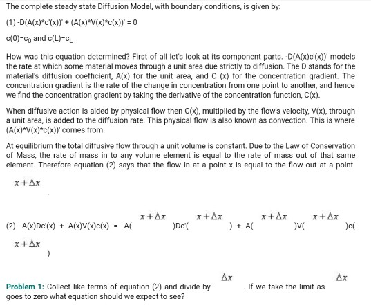Solved The complete steady state Diffusion Model, with | Chegg.com