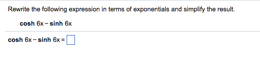 Solved Below is a value of cosh x Use the definitions for | Chegg.com