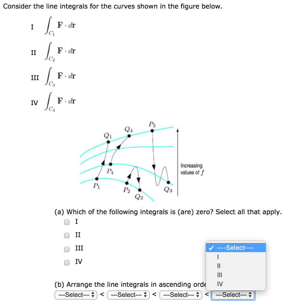 Solved Consider the line integrals for the curves shown in | Chegg.com