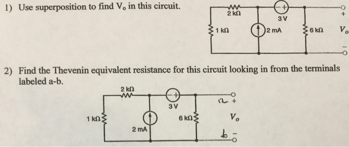 Solved Use superposition to find V_0 in this circuit. Find | Chegg.com