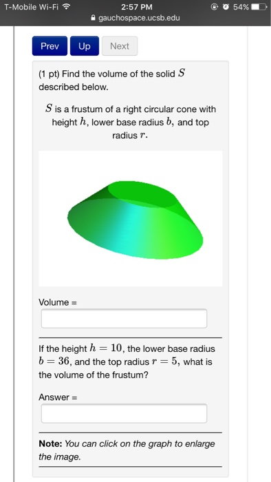Solved 2:57 PM a gauchospace.ucsb.edu T-Mobile Wi-Fi令 Prev | Chegg.com