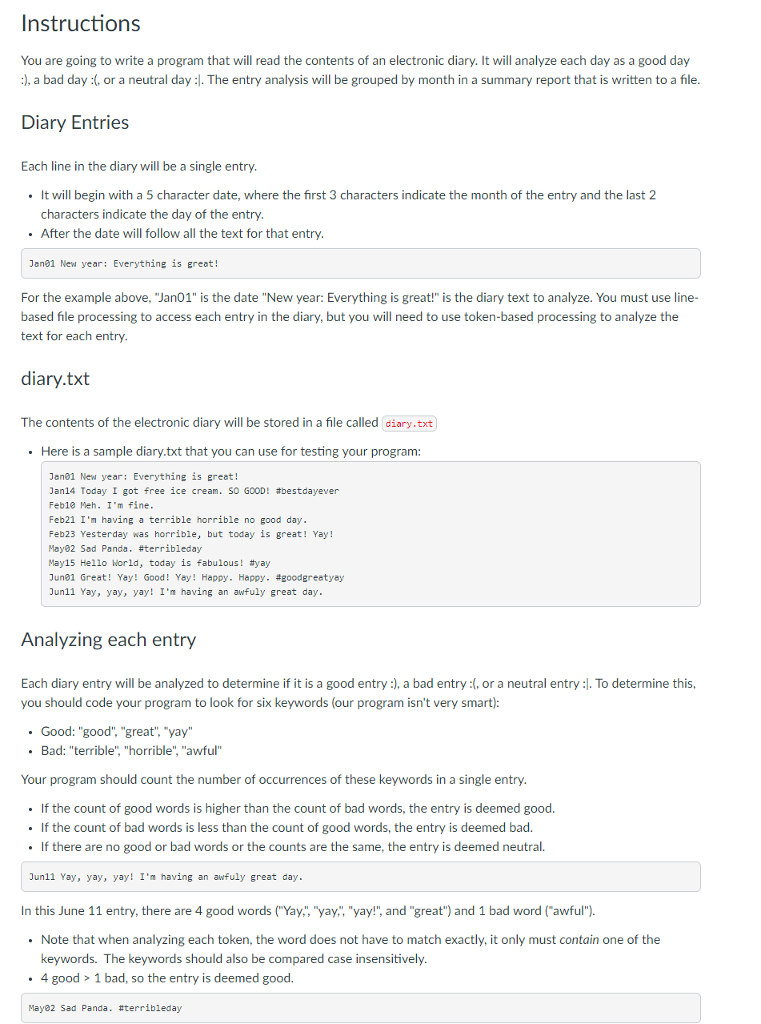 Solved Instructions You are going to write a program that | Chegg.com