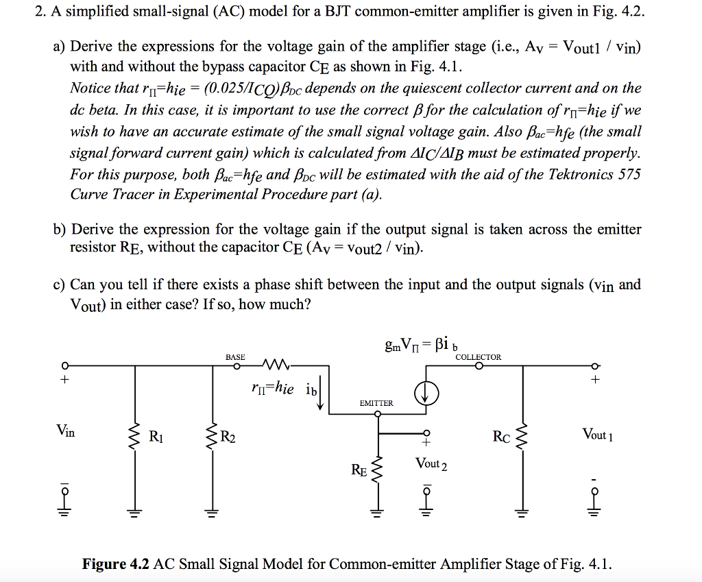Solved A simplified small-signal (AC) model for a BJT | Chegg.com