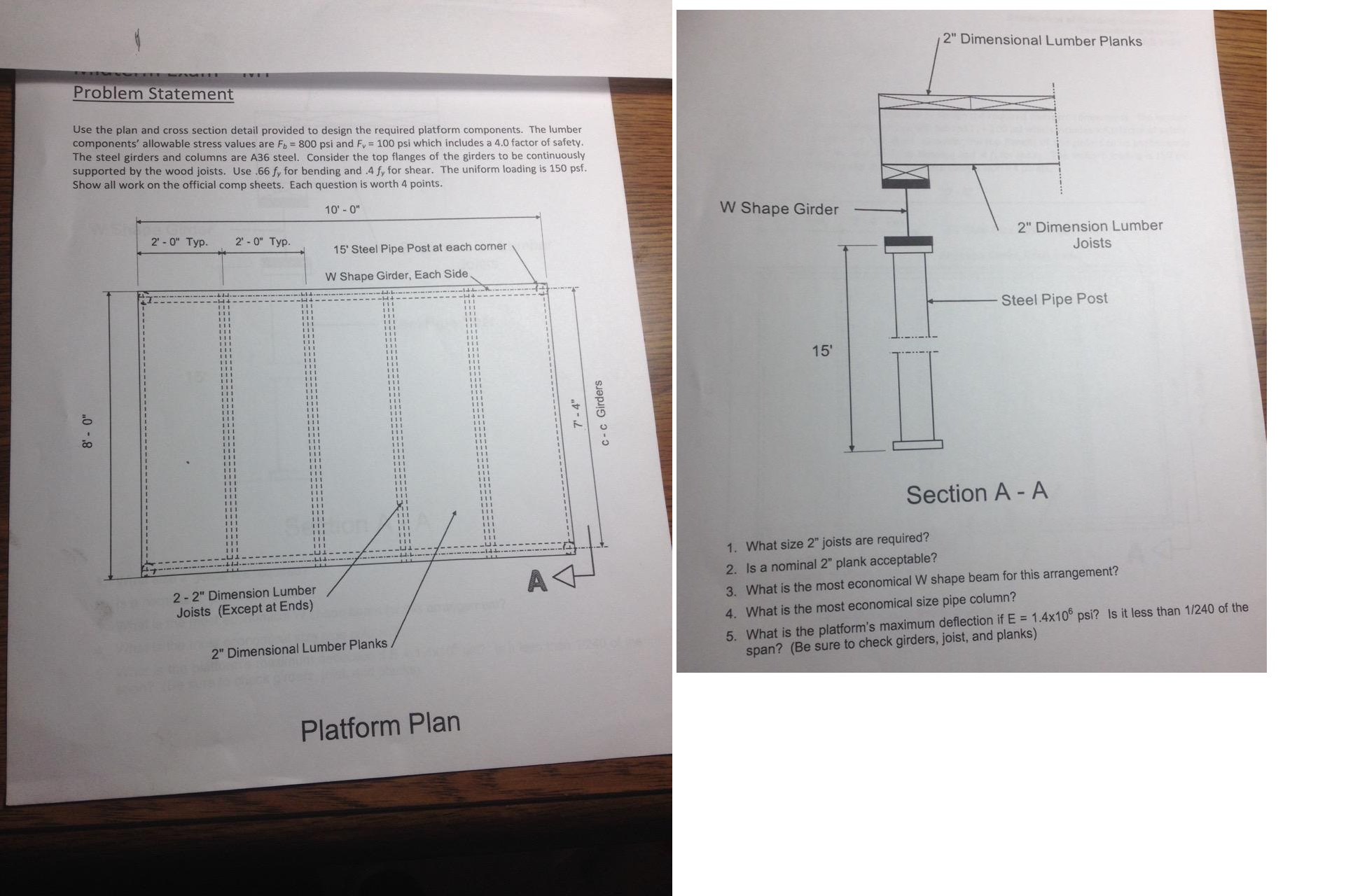 Use the plan and cross section detail provided to | Chegg.com