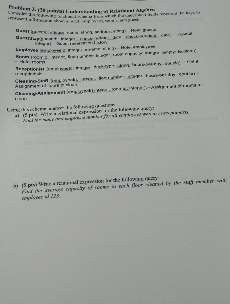 Solved Probl Consider the following relational represent | Chegg.com