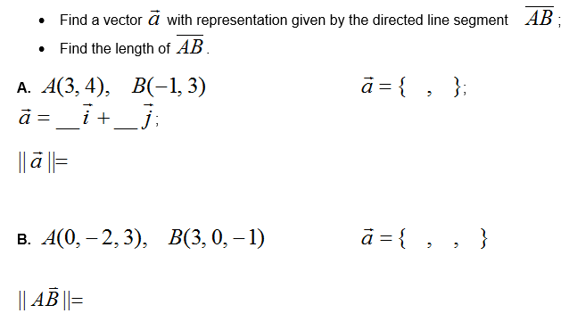 Solved Find a vector a with representation given by the | Chegg.com