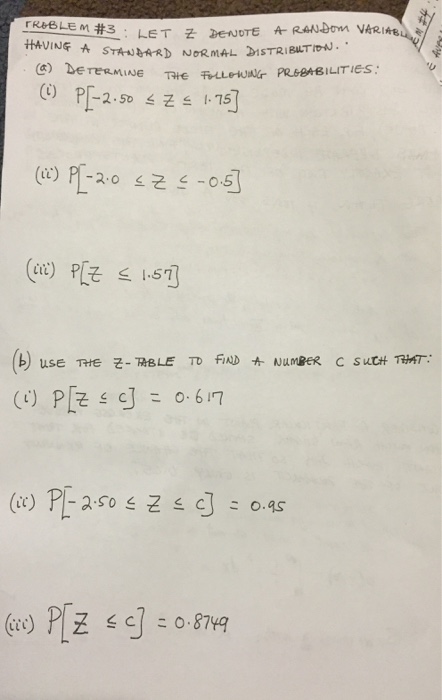 Solved Let z denote a random variable having a standard | Chegg.com