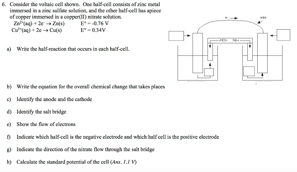 Solved Consider the voltaic cell shown. One half-cell | Chegg.com Solved Consider the voltaic cell shown. One half-cell | Chegg.com