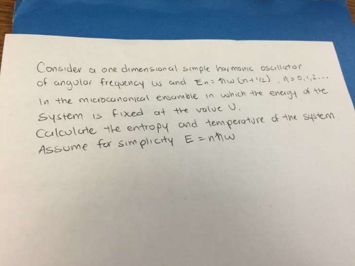 Solved Consider a one dimensional simple of angular requency | Chegg.com