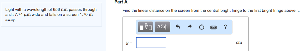 Solved Part A Light with a wavelength of 656 nm passes | Chegg.com