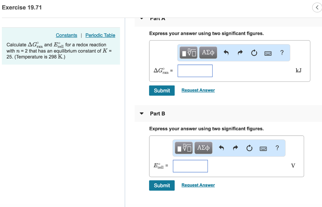 Solved Exercise 19.71 Constants | Periodic Table Express | Chegg.com
