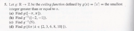 Solved Let g: R rightarrow z be the ceiling function defined | Chegg.com