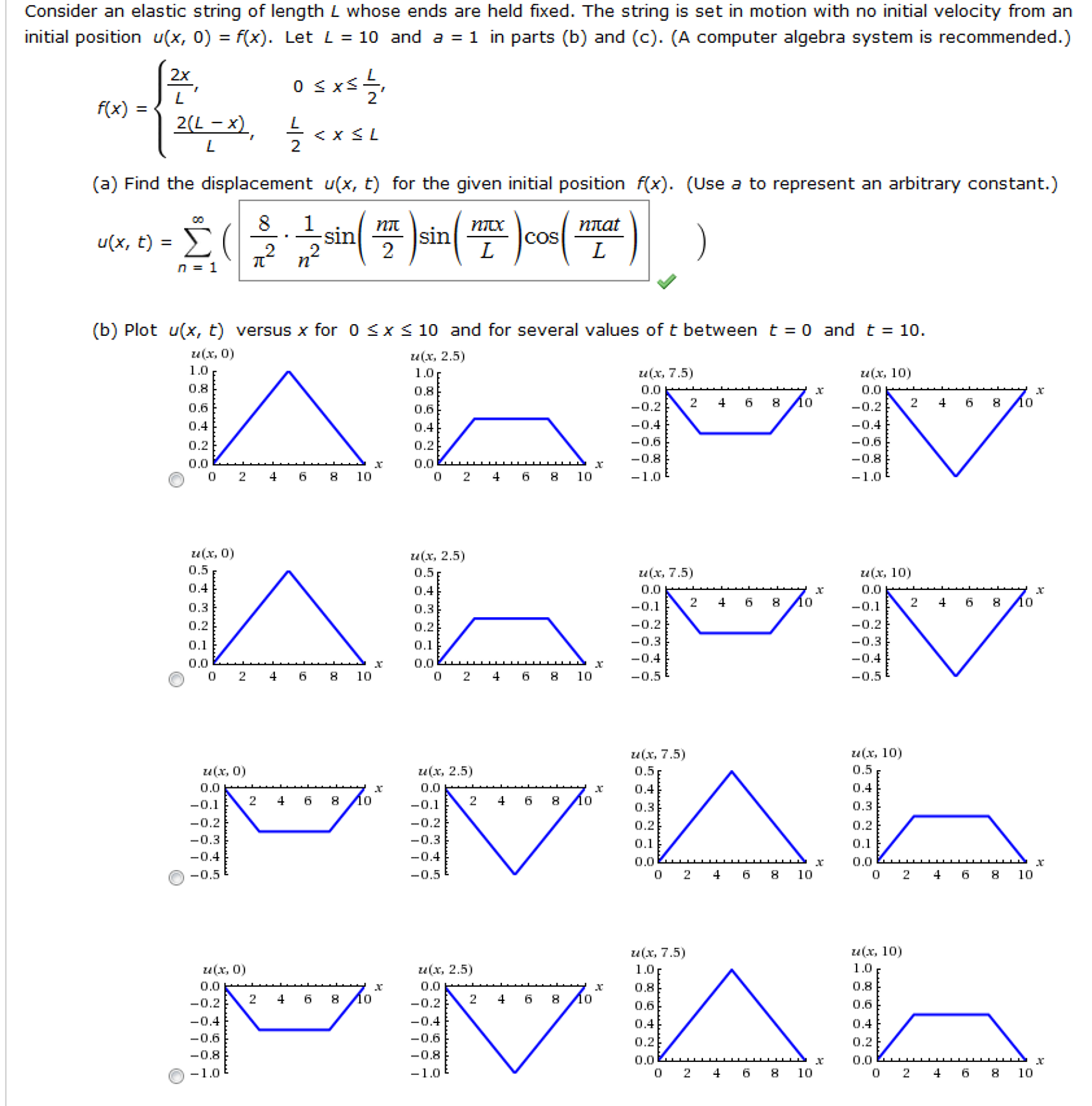 Solved Consider an elastic string of length L whose ends are | Chegg.com
