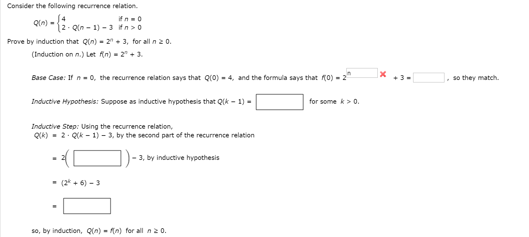 Solved Consider The Following Recurrence Relation
