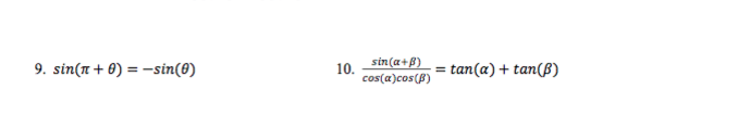 Solved Sin (pi + theta) = - sin(theta) sin (alpha beta)/cos | Chegg.com