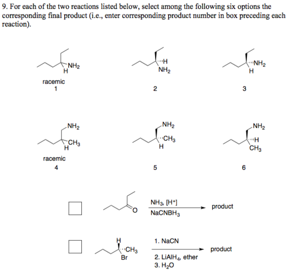 Solved 9. For each of the two reactions listed below, select | Chegg.com