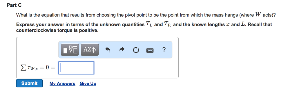Solved Part C What is the equation that results from | Chegg.com