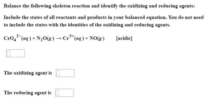 Solved Balance the following skeleton reaction and identify | Chegg.com