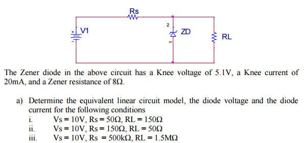 Solved Determine the equivalent linear circuit model, the | Chegg.com